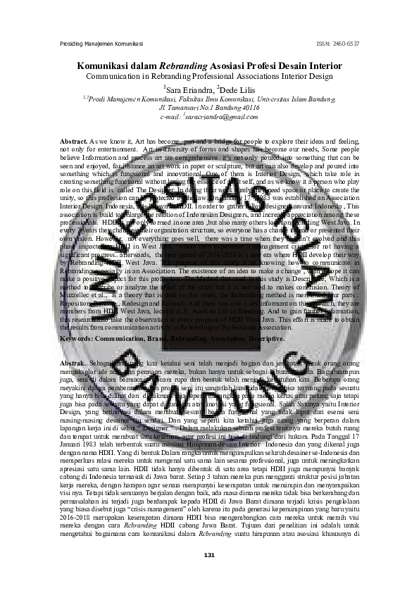 (PDF) Komunikasi dalam Rebranding Asosiasi Profesi Desain Interior