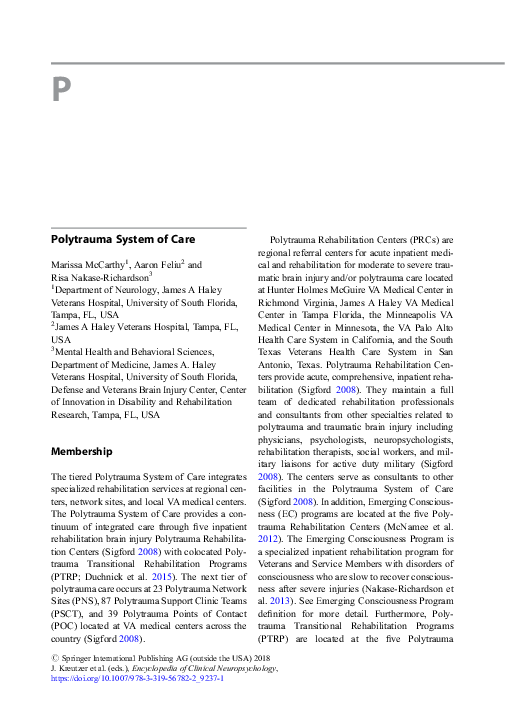 (PDF) Polytrauma System of Care