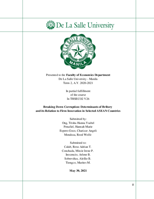 (PDF) Breaking down corruption: Determinants of bribery and its ...