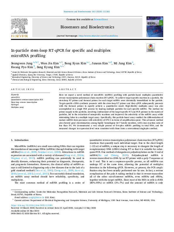 (PDF) In-particle stem-loop RT-qPCR for specific and multiplex microRNA ...