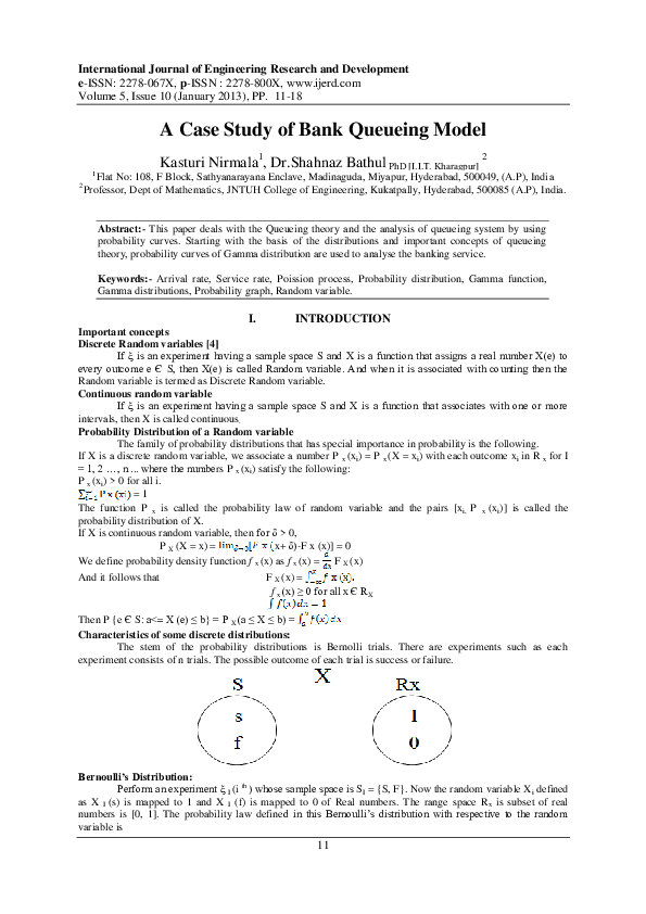 (PDF) A Case Study of Bank Queueing Model