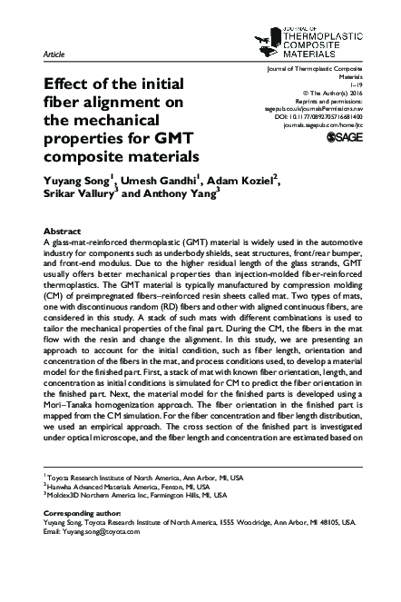 (PDF) Effect of the initial fiber alignment on the mechanical ...