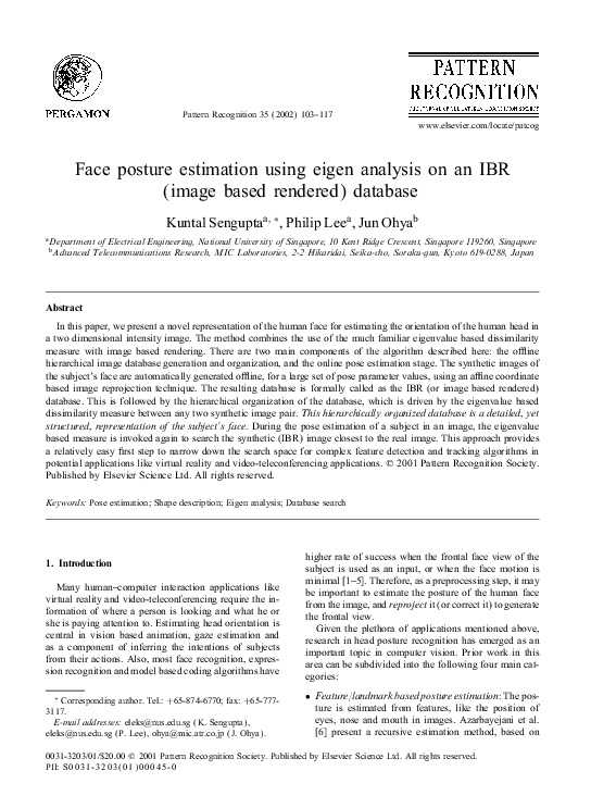 (PDF) Face posture estimation using eigen analysis on an IBR (image based rendered) database