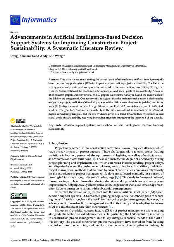 (PDF) Advancements in Artificial Intelligence-Based Decision Support ...