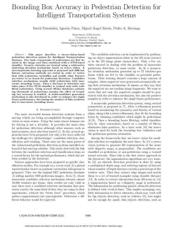 (PDF) Bounding Box Accuracy in Pedestrian Detection for Intelligent ...