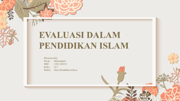(PPT) EVALUASI PENDIDIKAN ISLAM