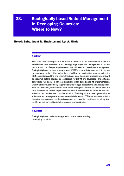(PDF) Ecologically-based rodent management in developing countries ...