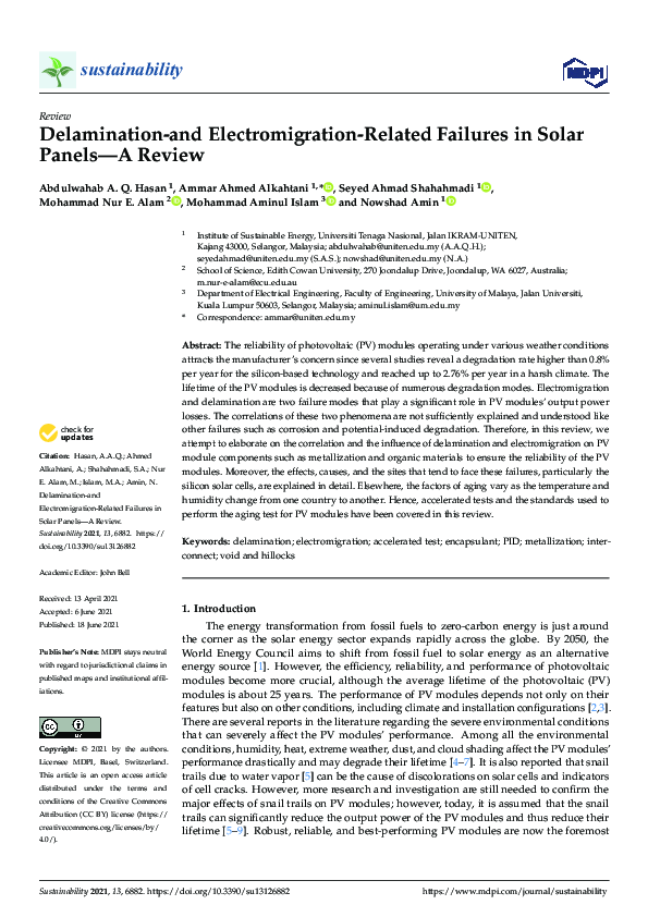(PDF) Delamination-and Electromigration-Related Failures in Solar ...