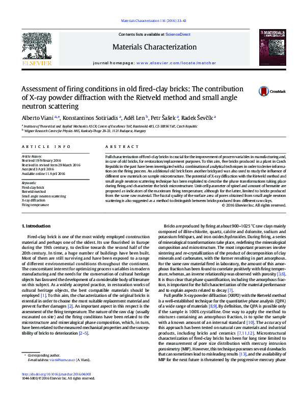 (PDF) Assessment of firing conditions in old fired-clay bricks: The ...