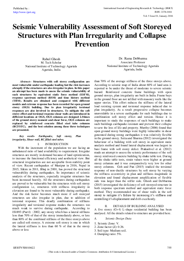 (PDF) Seismic Vulnerability Assessment of Soft Storeyed Structures with ...