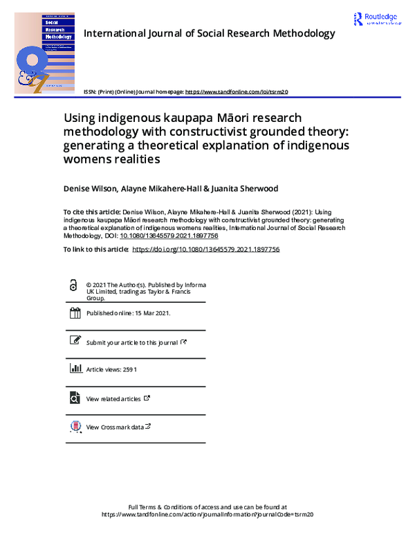 (PDF) Using indigenous kaupapa Māori research methodology with ...