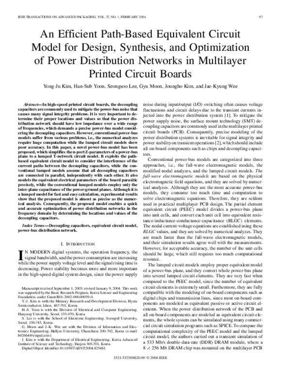 Pdf An Efficient Path Based Equivalent Circuit Model For Design Synthesis And Optimization