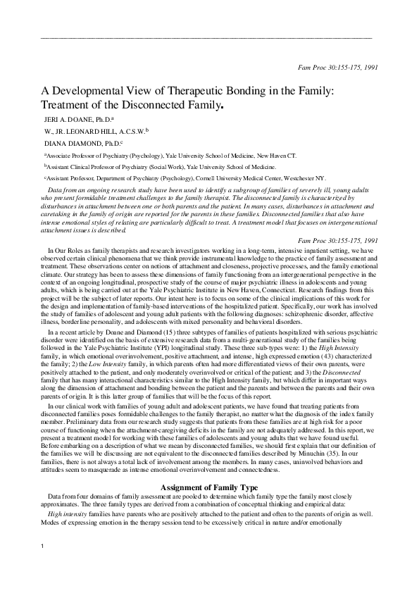 (PDF) A Developmental View of Therapeutic Bonding in the Family ...