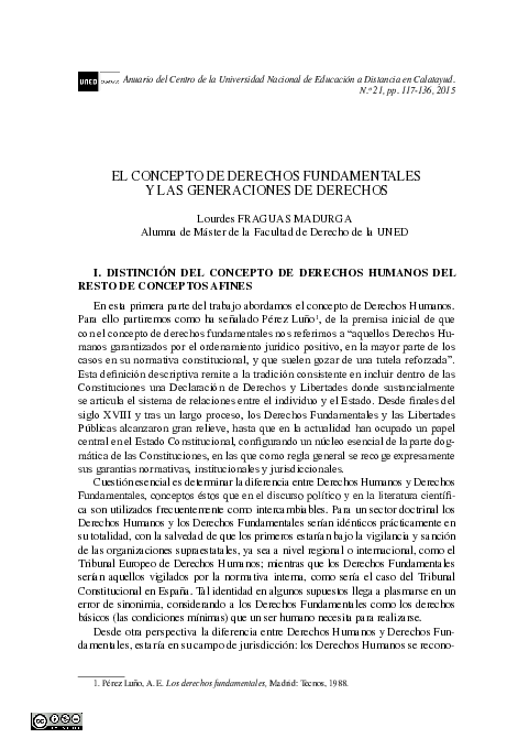 (PDF) . Lectura. BII. El concepto de derechos fundamentales y las generaciones de derechos ...