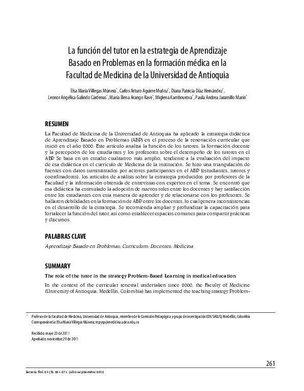 (PDF) La funcion del tutor en la estrategia de ABP