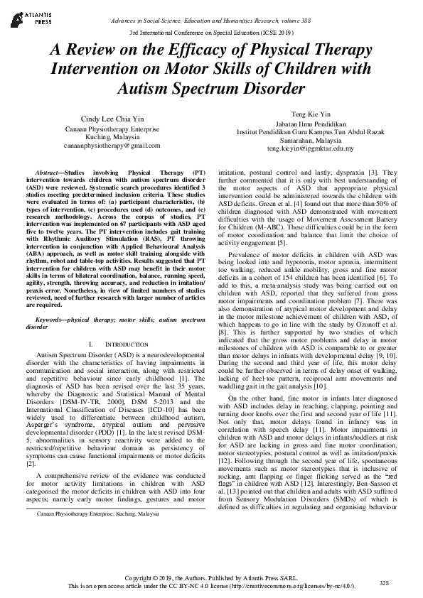 (PDF) A Review on the Efficacy of Physical Therapy Intervention on Motor Skills of Children with ...