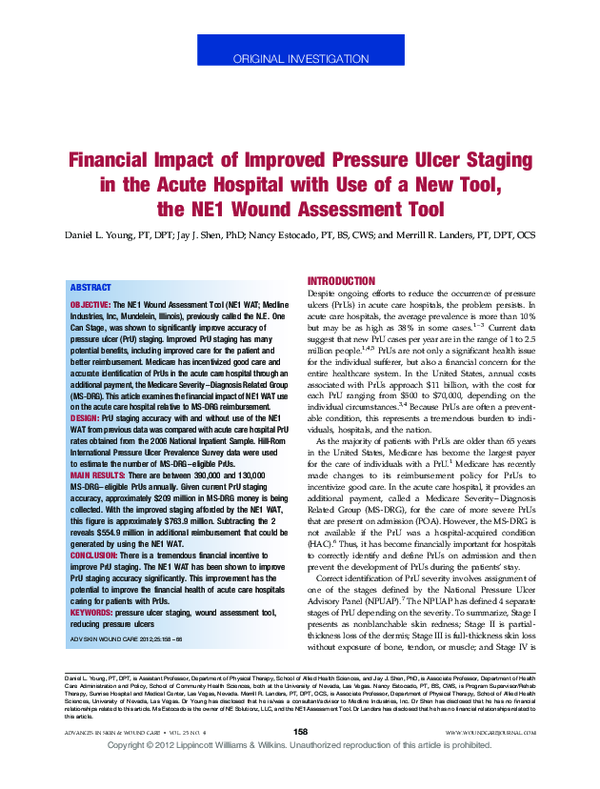 (PDF) Financial Impact of Improved Pressure Ulcer Staging in the Acute ...