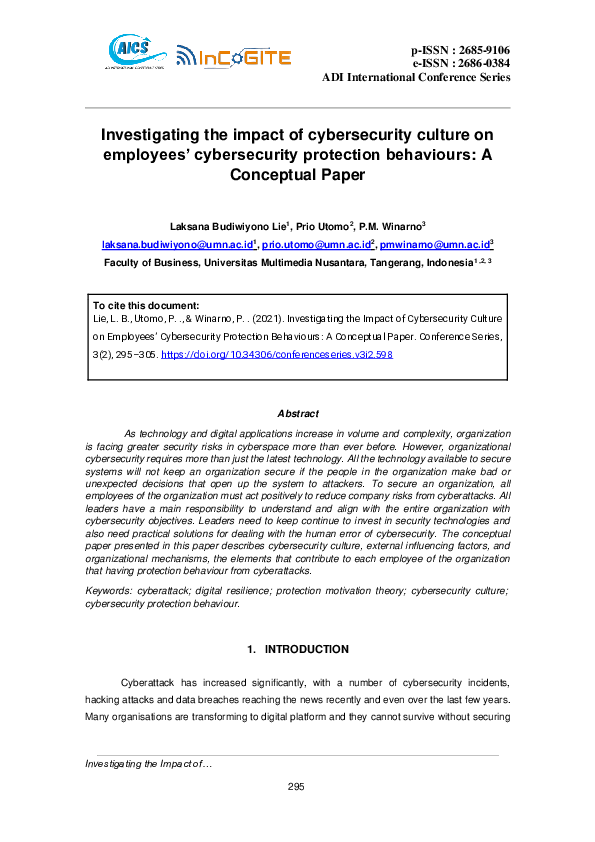 (PDF) Investigating the Impact of Cybersecurity Culture on Employees ...
