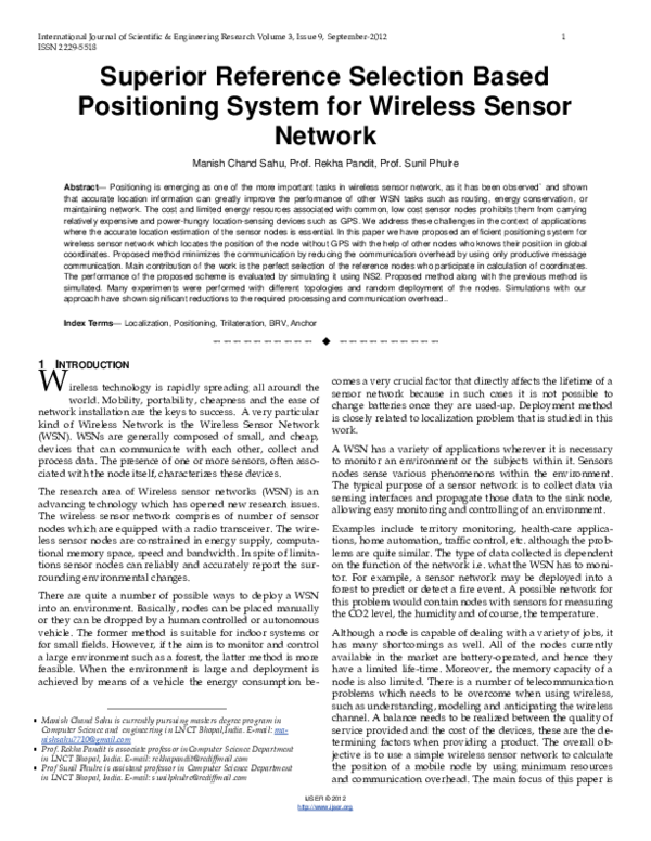 (PDF) Superior Reference Selection Based Positioning System for ...