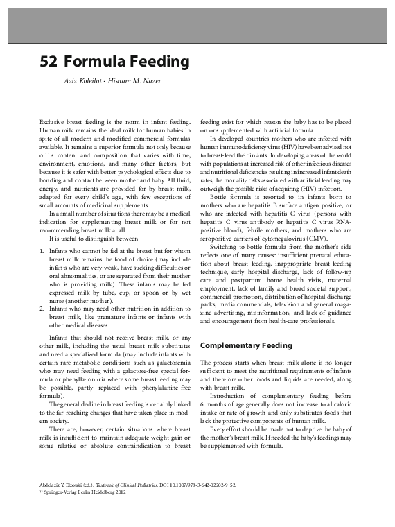 (PDF) Formula Feeding