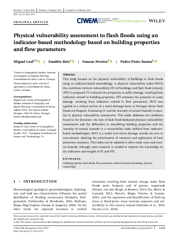 (PDF) Physical vulnerability assessment to flash floods using an ...