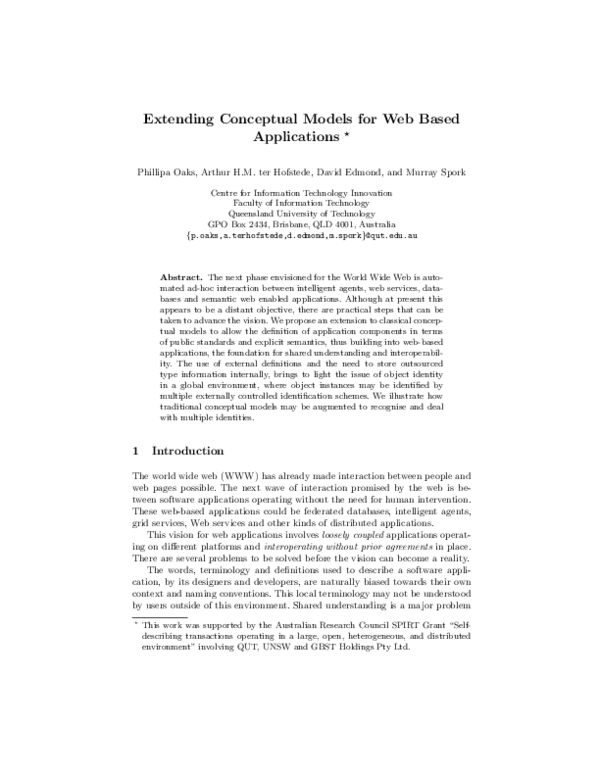 Pdf Enhancing Conceptual Models For Web Interoperability 