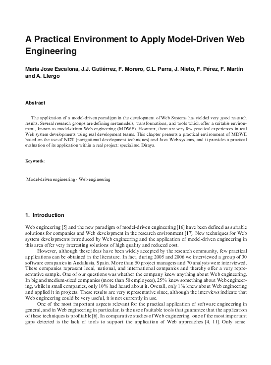 (PDF) A Practical Environment to Apply Model-Driven Web Engineering