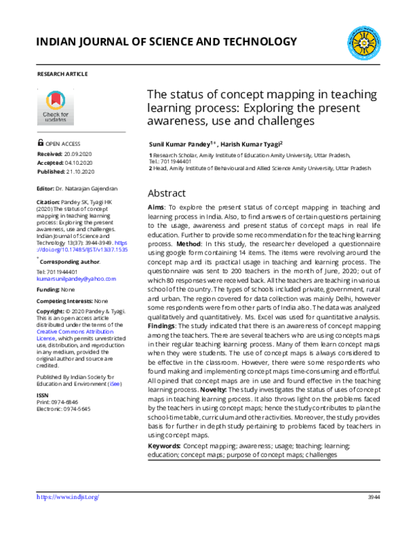 (PDF) The status of concept mapping in teaching learning process: Exploring the present ...
