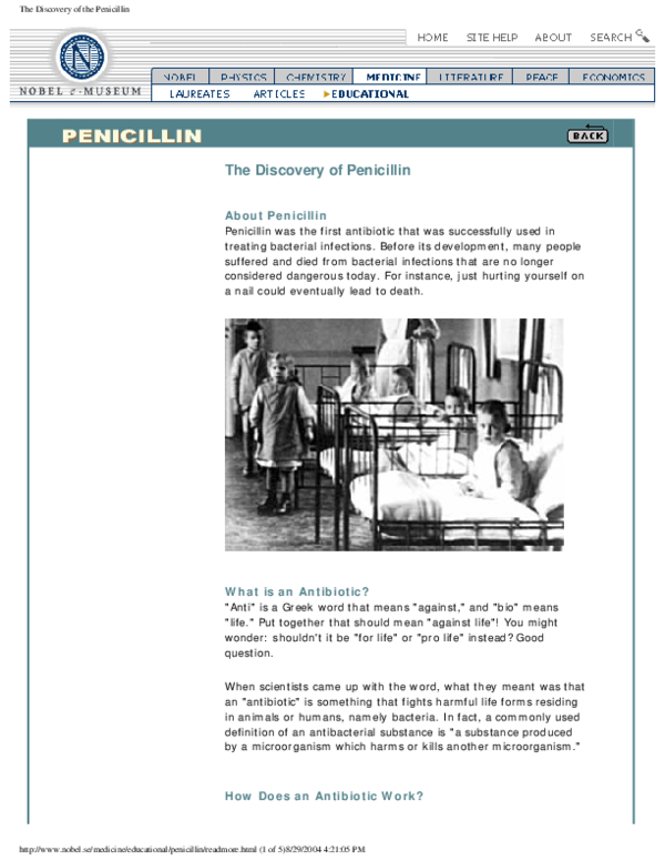 (PDF) The Discovery of Penicillin