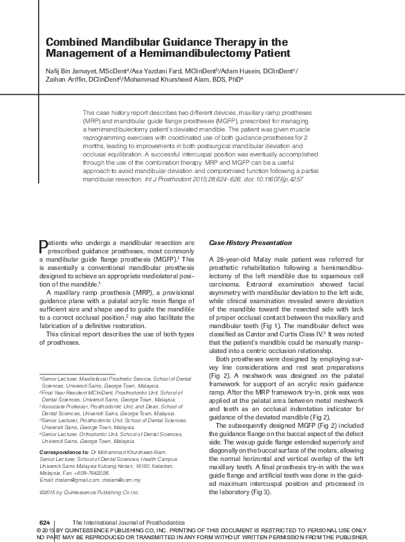 (PDF) Guidance Devices for Hemimandibulectomy Care