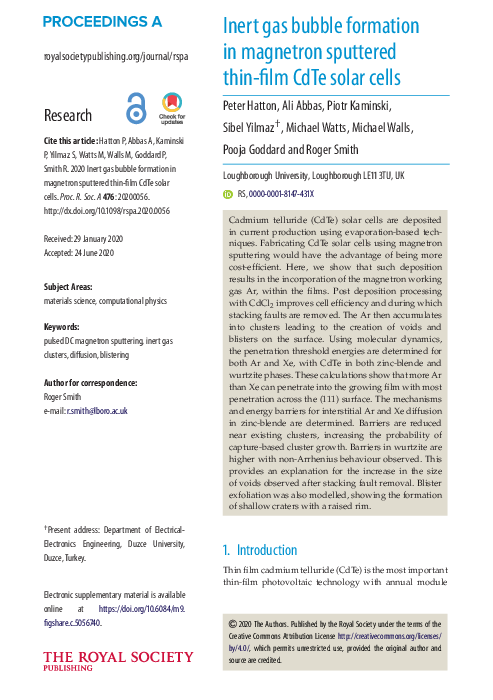 (PDF) Inert gas bubble formation in magnetron sputtered thin-film CdTe ...