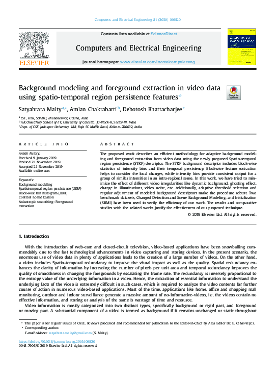 (PDF) Background modeling and foreground extraction scheme for HD traffic bayonet | Dr ...