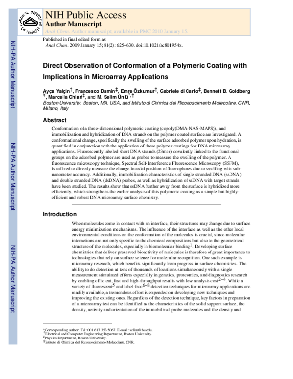 (PDF) Direct Observation of Conformation of a Polymeric Coating with ...