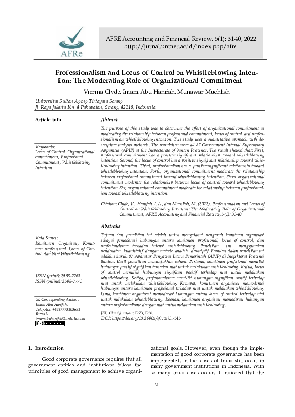 (PDF) Organizational Commitment as Moderating the Relationship between ...