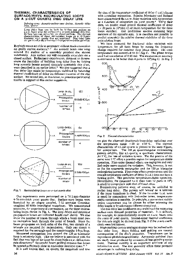 (PDF) Thermal characteristics of surface-wave recirculating loops on a y-cut quartz disc delay ...