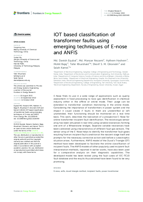 Pdf Iot Based Classification Of Transformer Faults Using Emerging