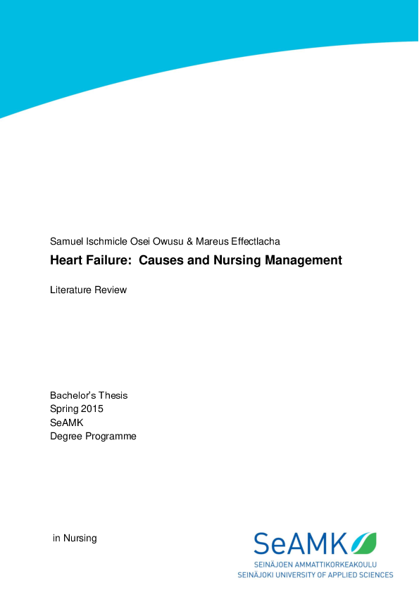 (PDF) Heart Failure: Causes and Nursing Management