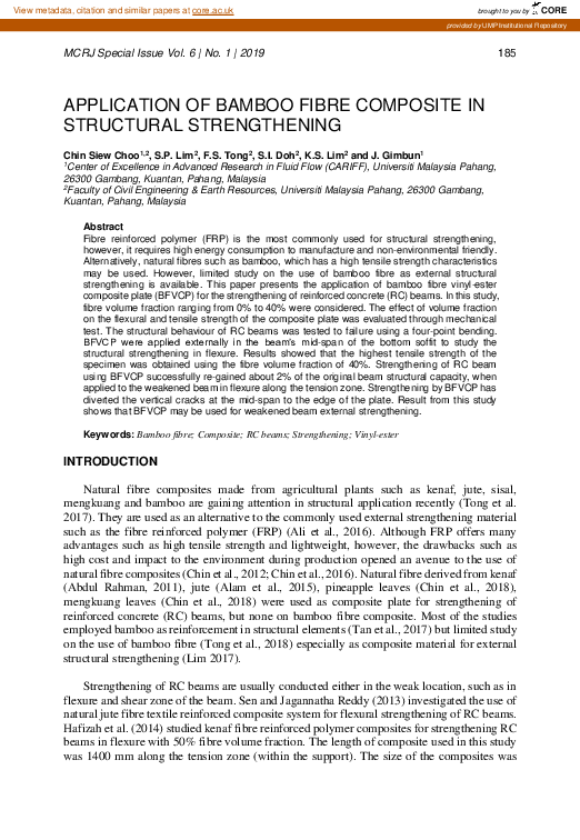 (PDF) Application of bamboo fibre composite in structural strengthening