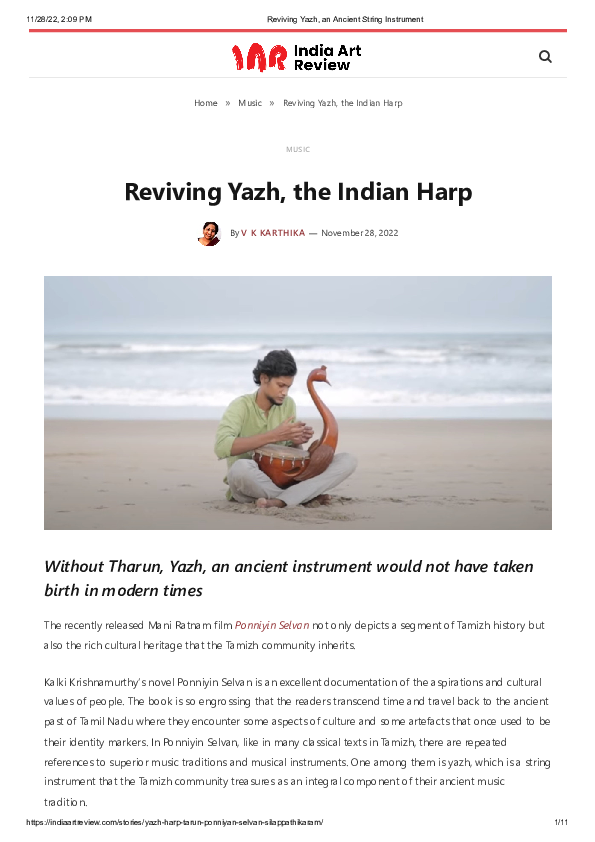 (PDF) Reviving Yazh, the Indian Harp