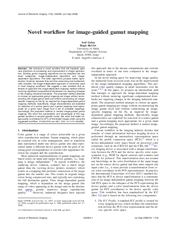 (PDF) Novel workflow for image-guided gamut mapping