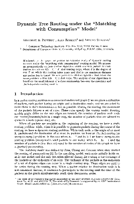 (PDF) Dynamic tree routing under the “matching with consumption” model