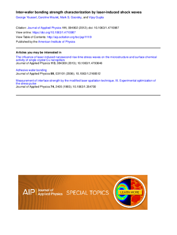 (PDF) Inter-wafer bonding strength characterization by laser-induced ...