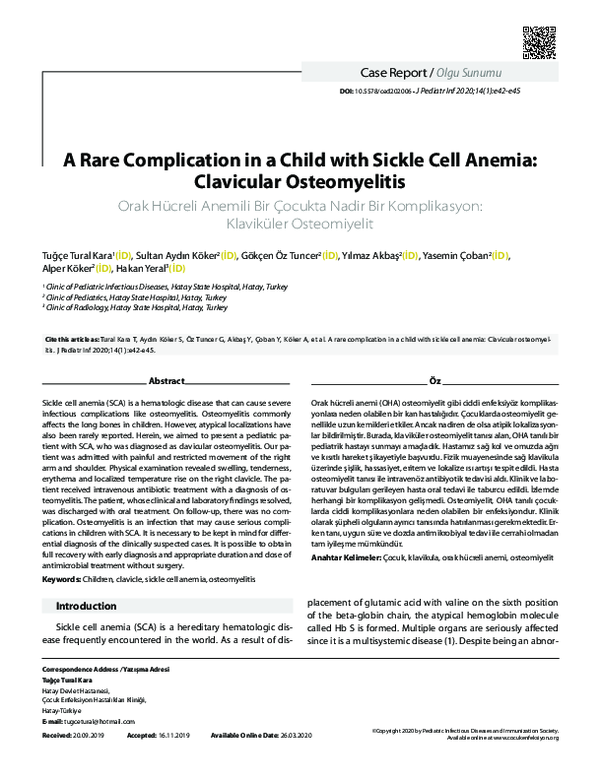 (PDF) A Rare Complication in a Child with Sickle Cell Anemia ...