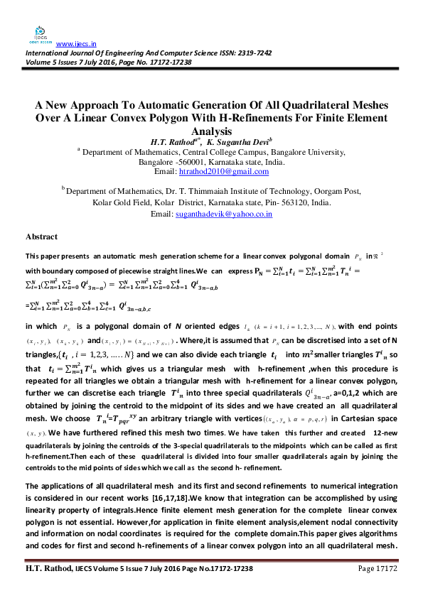 (PDF) A New Approach To Automatic Generation Of All Quadrilateral Meshes Over A Linear Convex ...