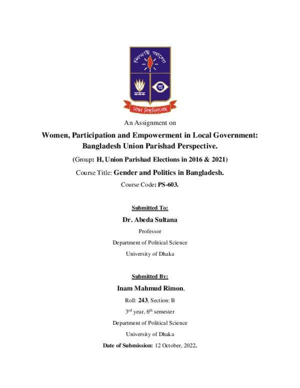 (PDF) Women, Participation and Empowerment in Local Government ...