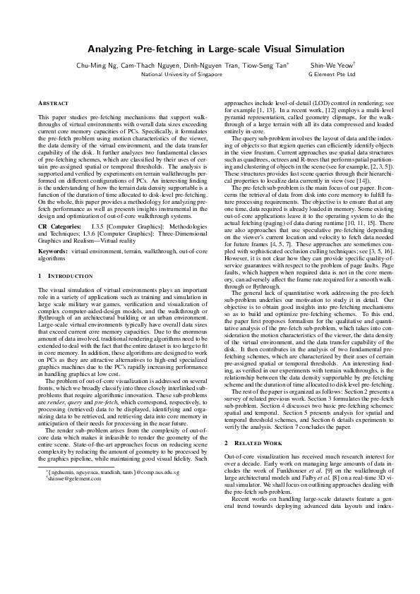 (PDF) Analyzing pre-fetching in large-scale visual simulation