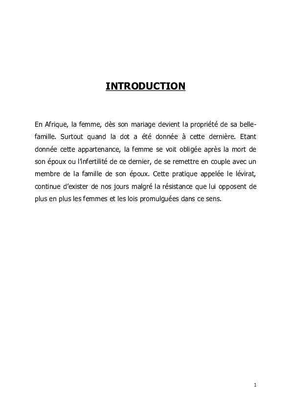 (DOC) Exposé sur le levirat