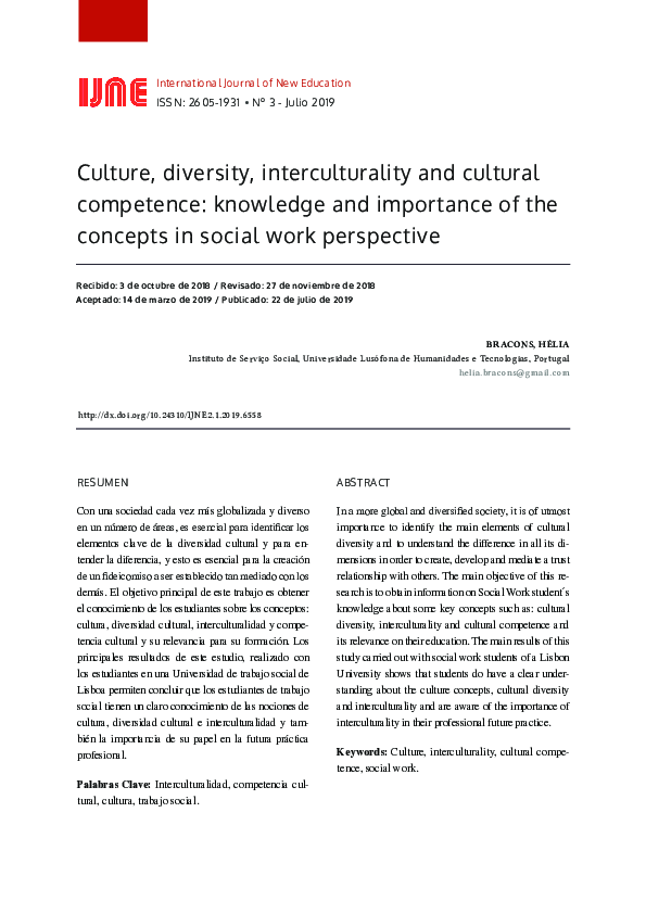 (PDF) Culture, Diversity, Interculturality and Cultural Competence ...