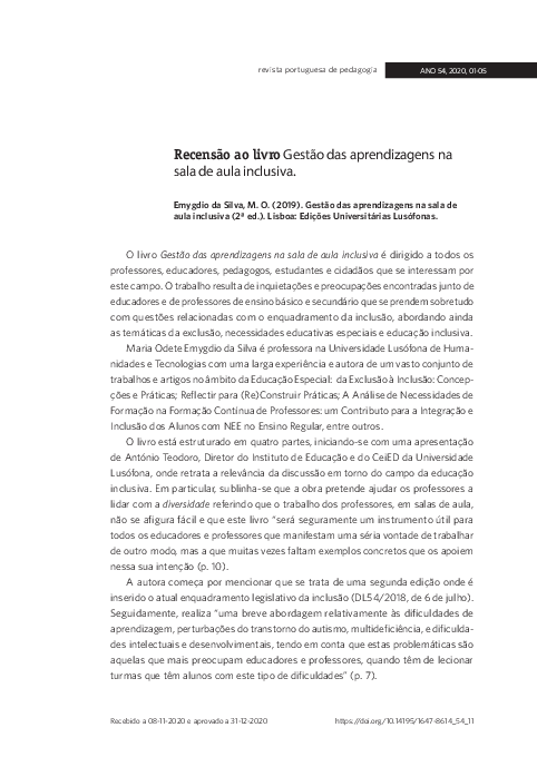 (PDF) Recensão ao livro Gestão das aprendizagens na sala de aula ...