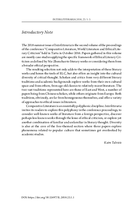 (PDF) Introductory Note